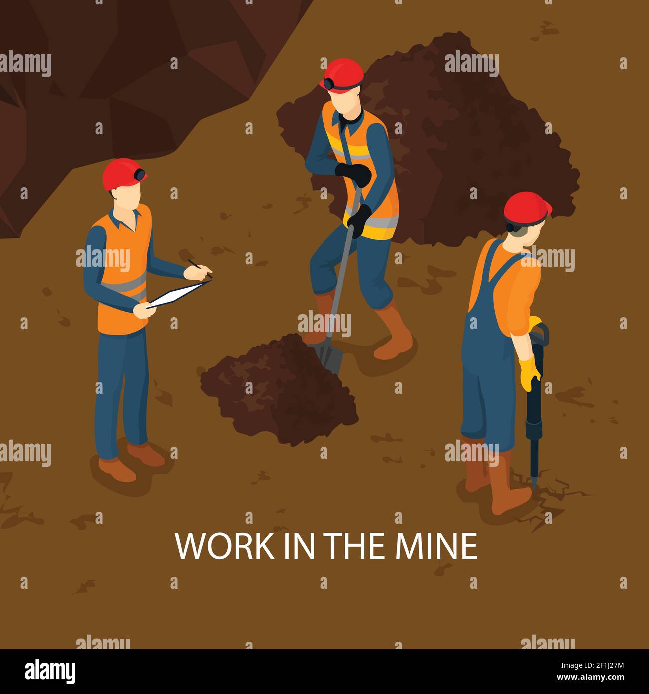 Miners working underground Stock Vector Images - Alamy
