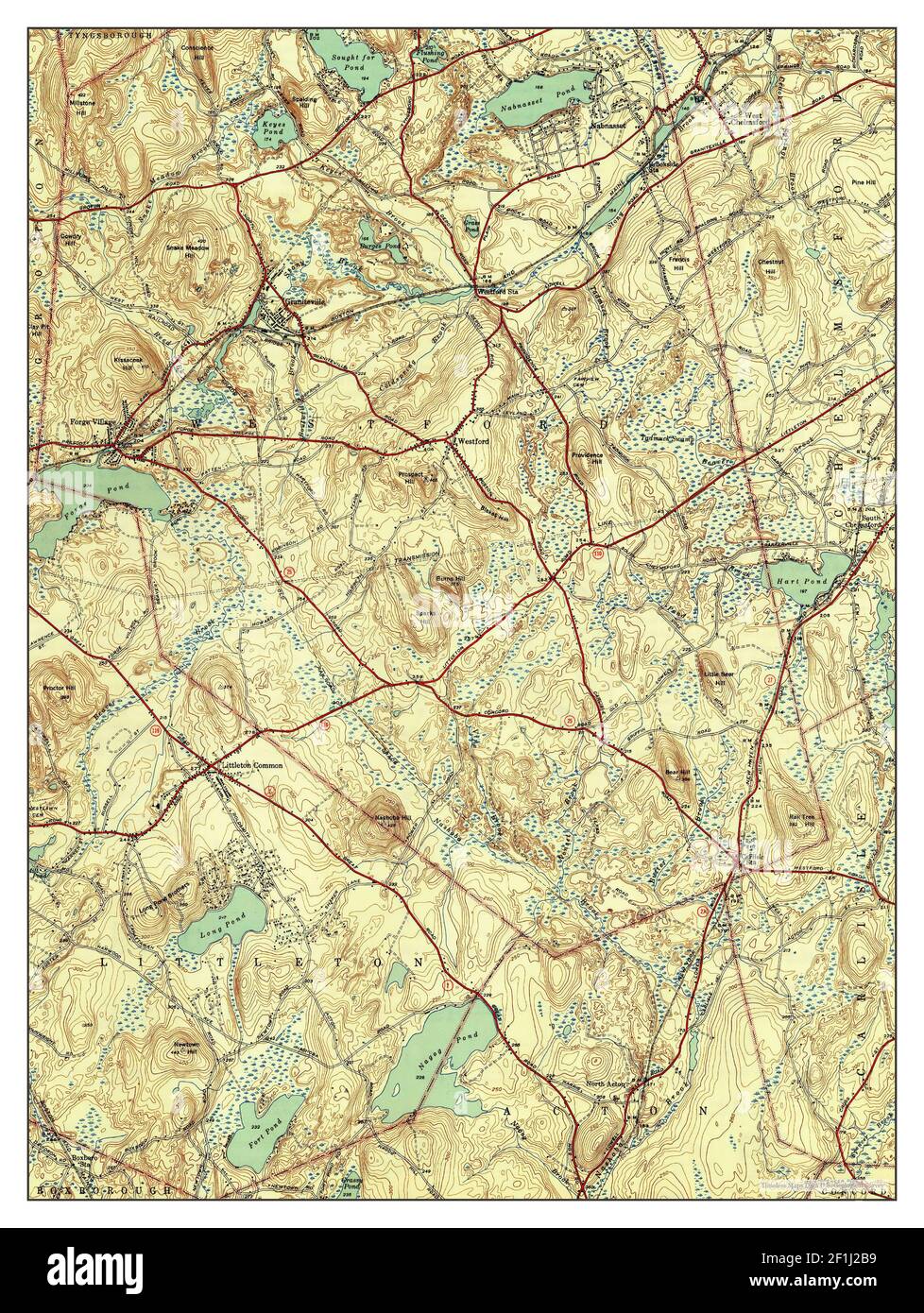 Westford, Massachusetts, map 1941, 1:31680, United States of America by ...
