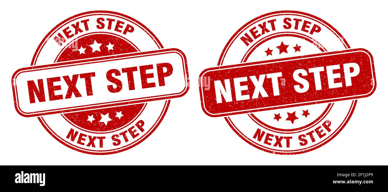 next step stamp. next step sign. round grunge label Stock Vector Image ...
