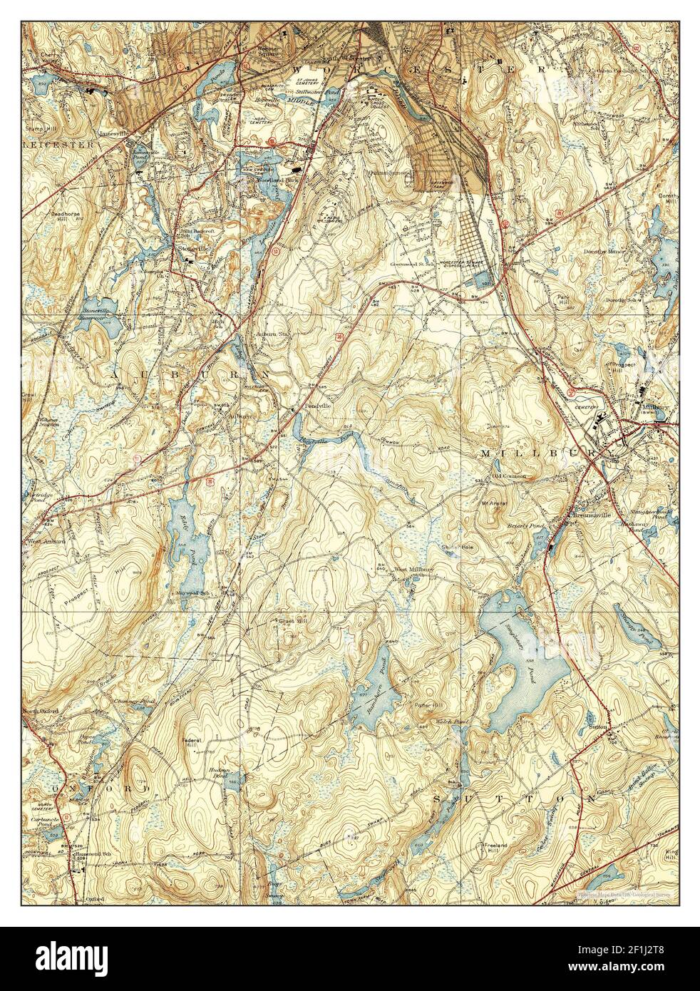 Map Of Worcester Cut Out Stock Images & Pictures - Alamy