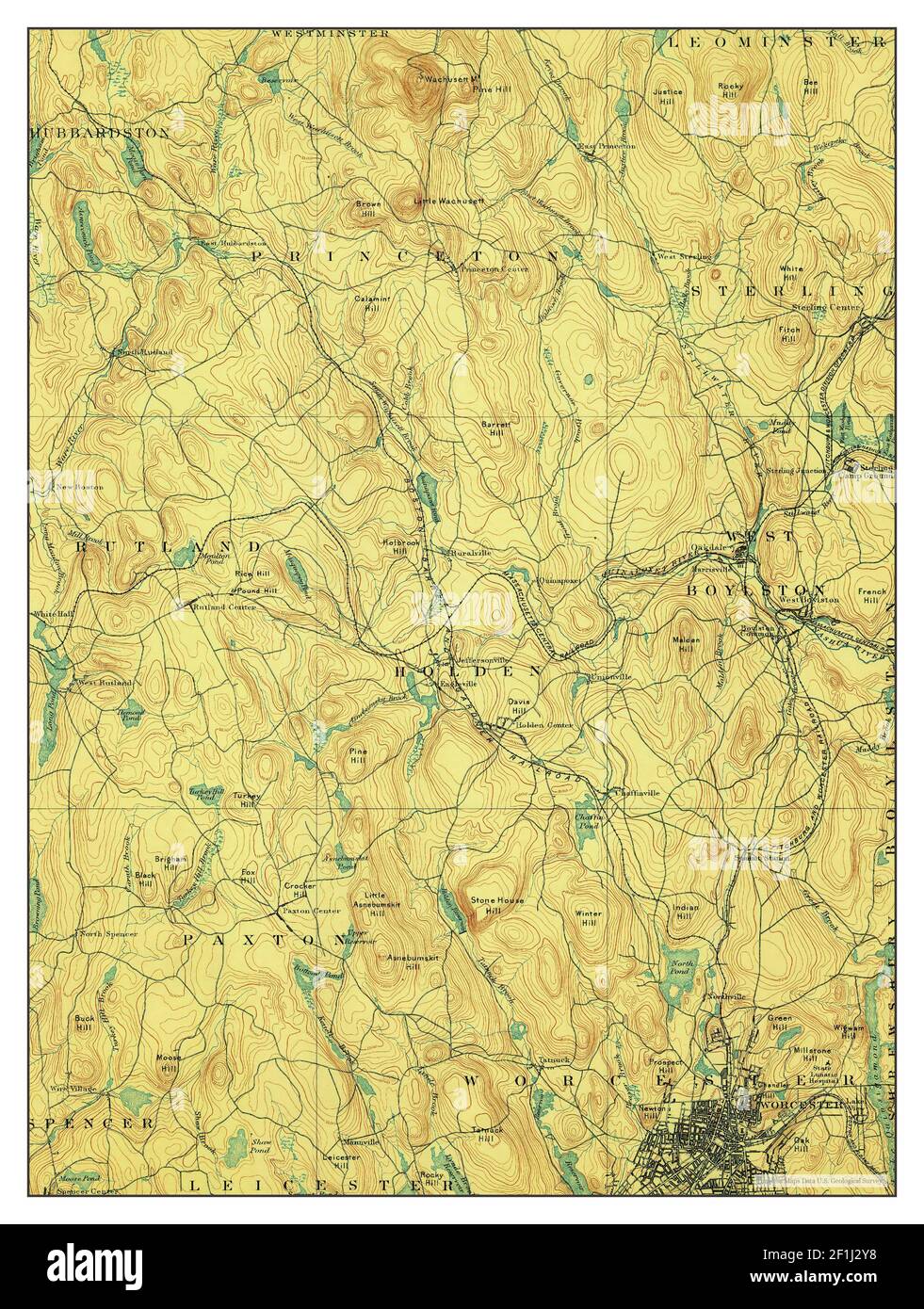 Worcester, Massachusetts, map 1892, 1:62500, United States of America ...