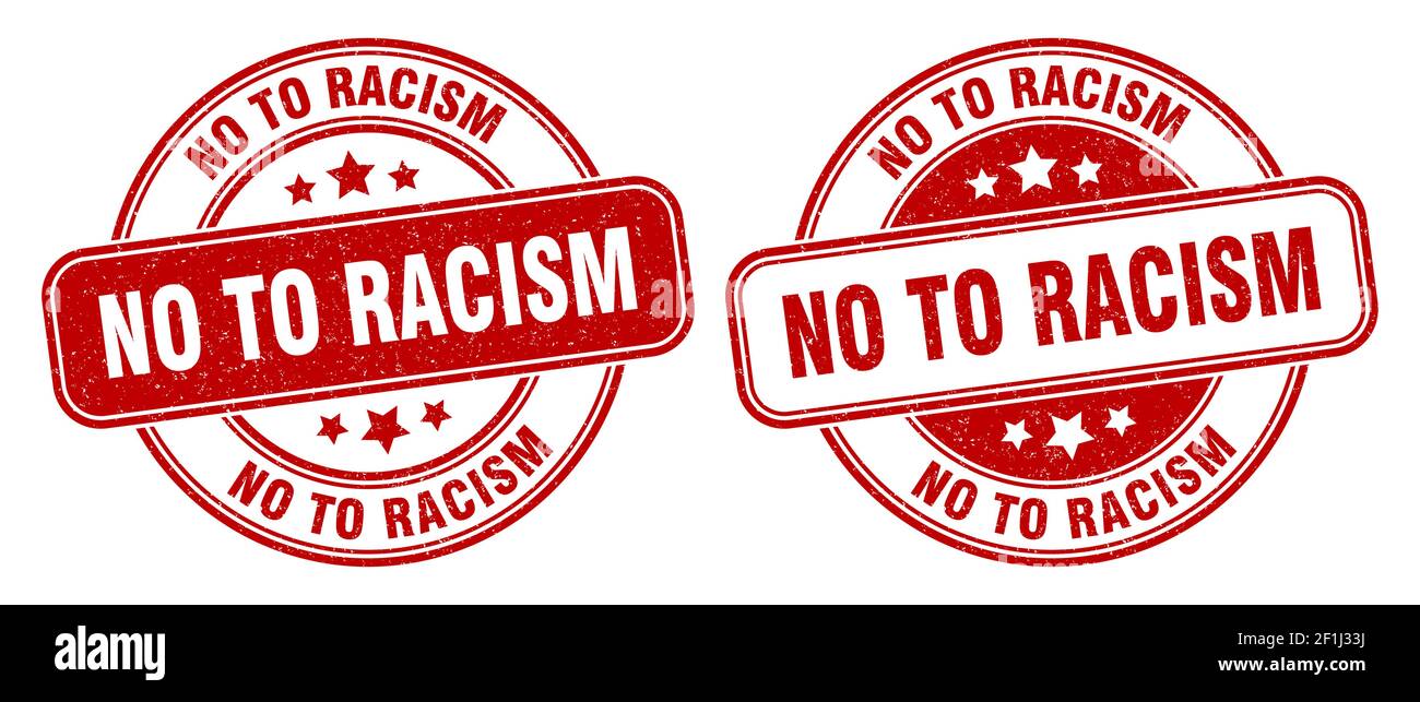 no to racism stamp. no to racism sign. round grunge label Stock Vector ...