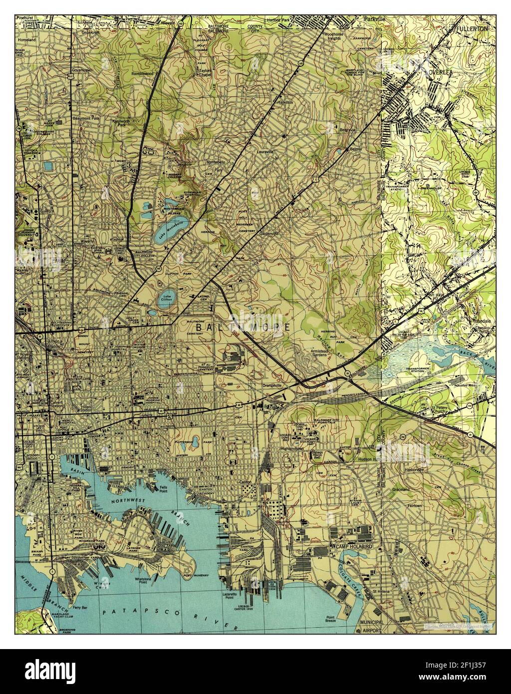 Baltimore East, Maryland, map 1944, 1:31680, United States of America ...