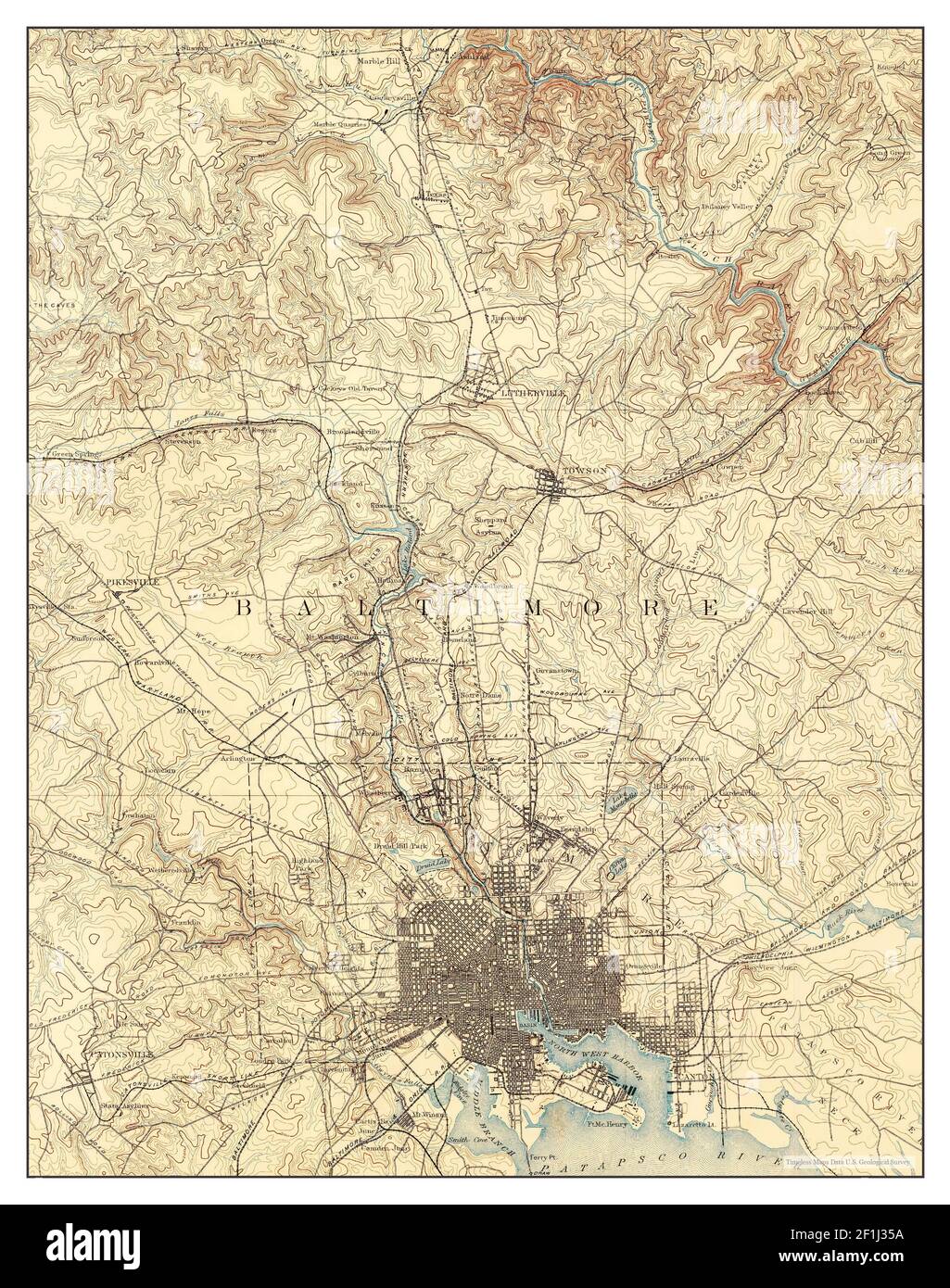 Baltimore, Maryland, map 1894, 1:62500, United States of America by ...