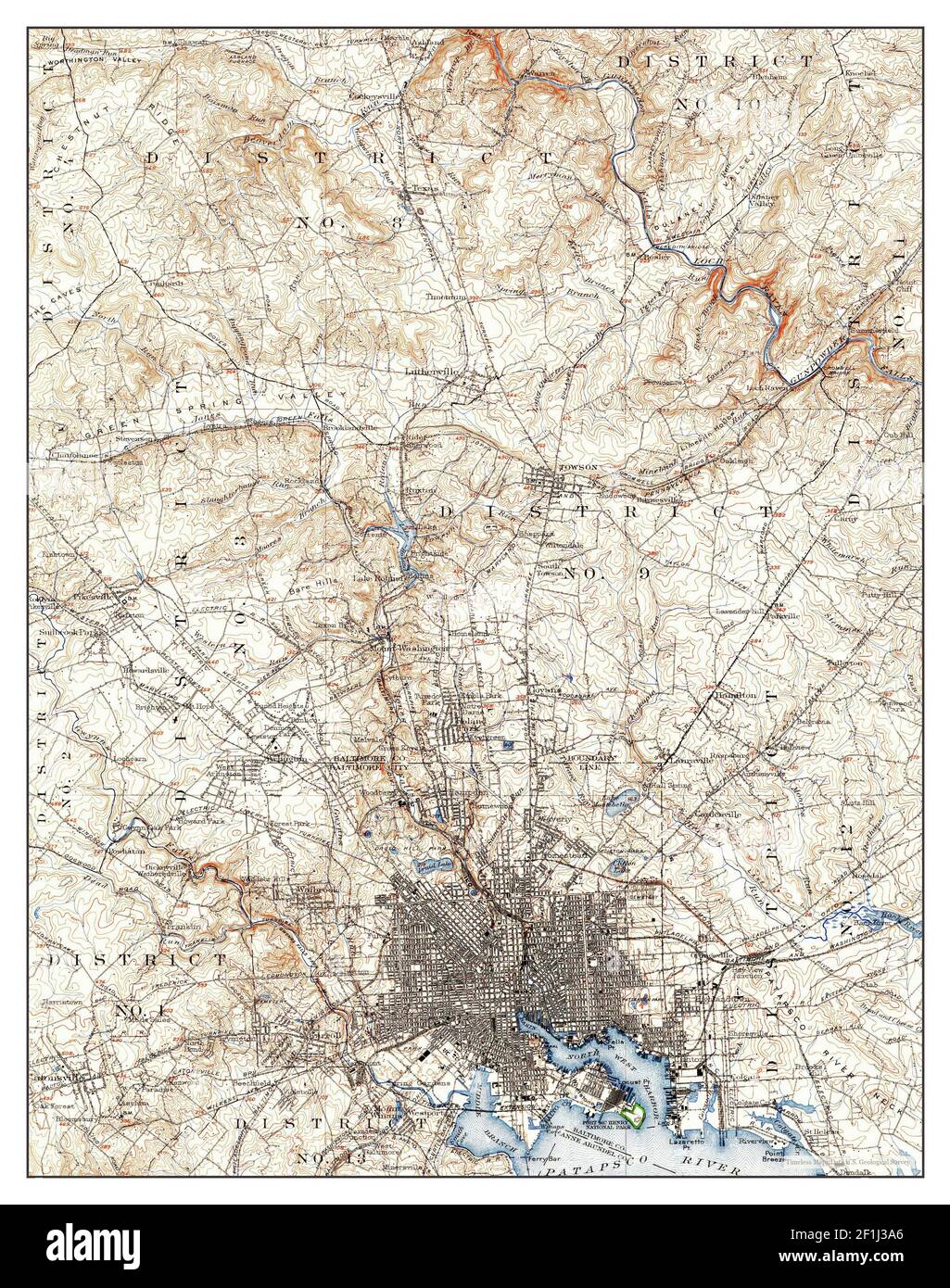 Baltimore, Maryland, map 1904, 1:62500, United States of America by ...