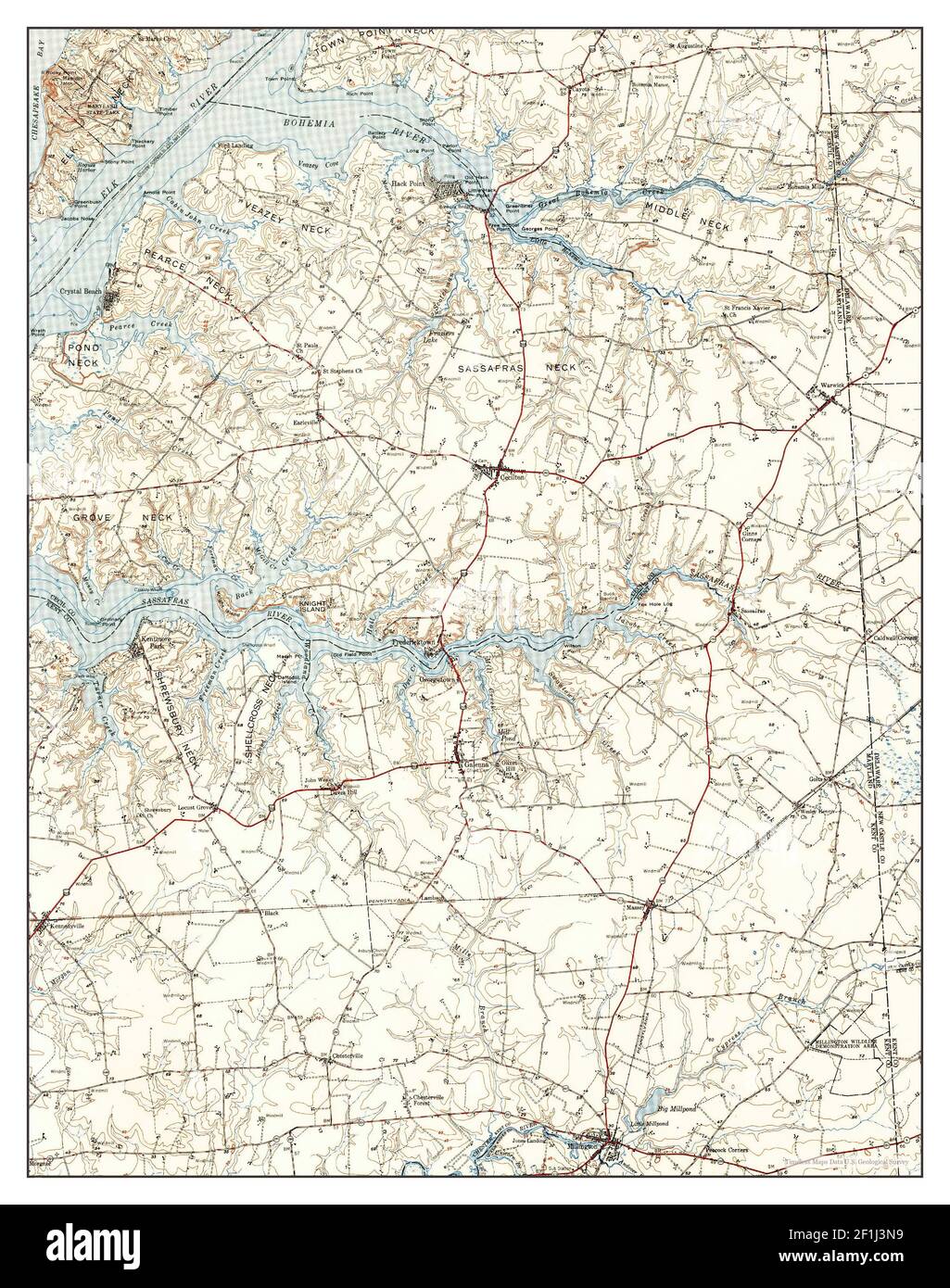 Cecilton, Maryland, map 1951, 1:62500, United States of America by ...