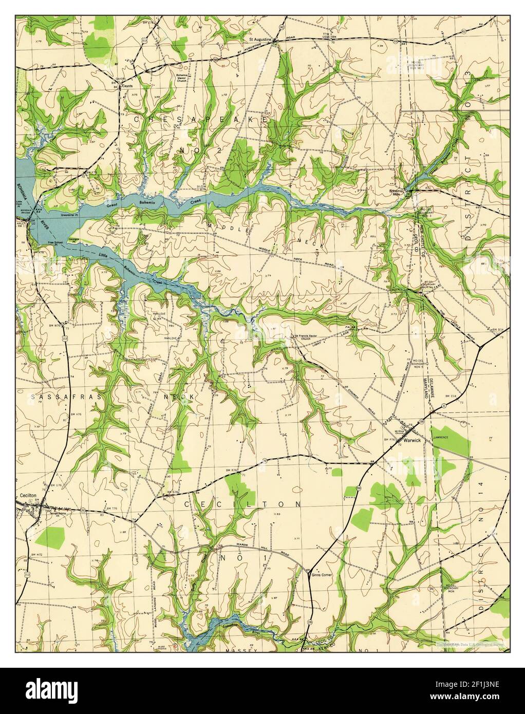 Cecilton, Maryland, map 1944, 1:31680, United States of America by ...