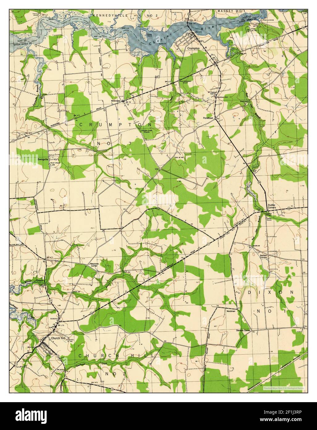 Church Hill, Maryland, map 1944, 1:31680, United States of America by ...