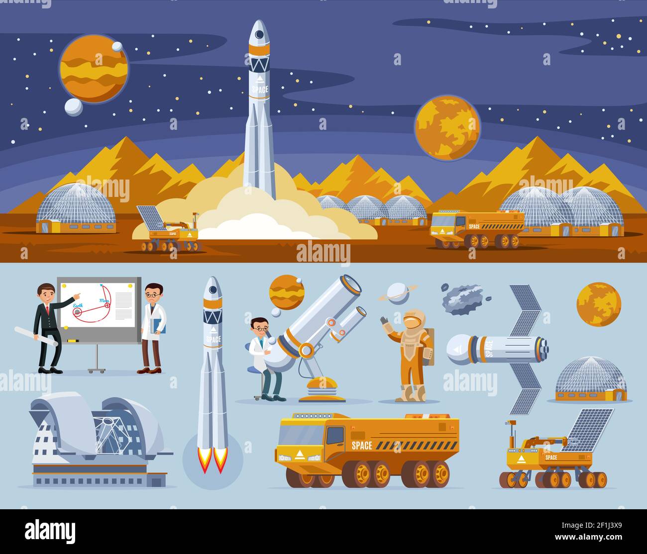 Scientists rocket Stock Vector Images - Alamy