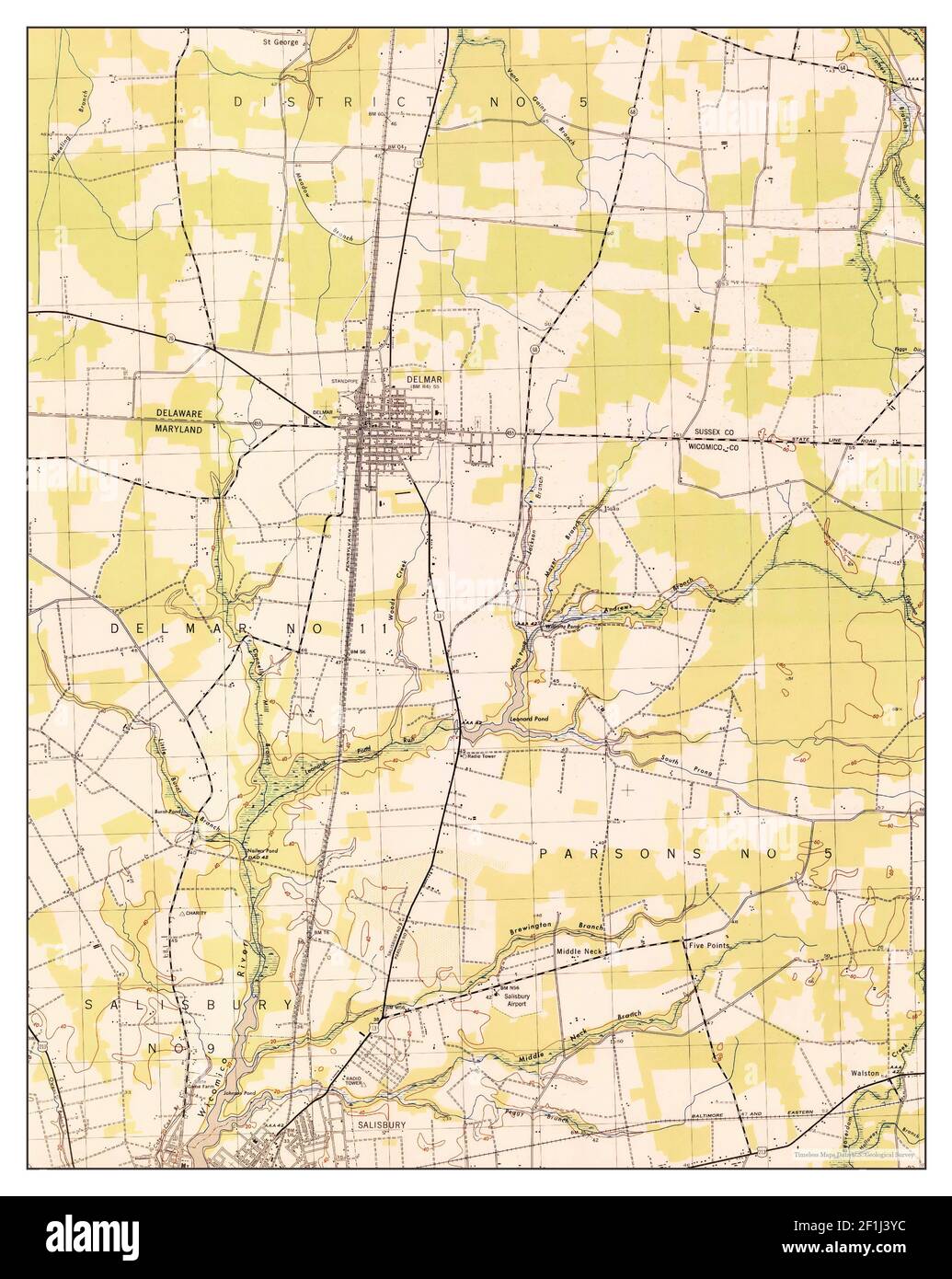 Delmar, Maryland, map 1943, 1:31680, United States of America by ...