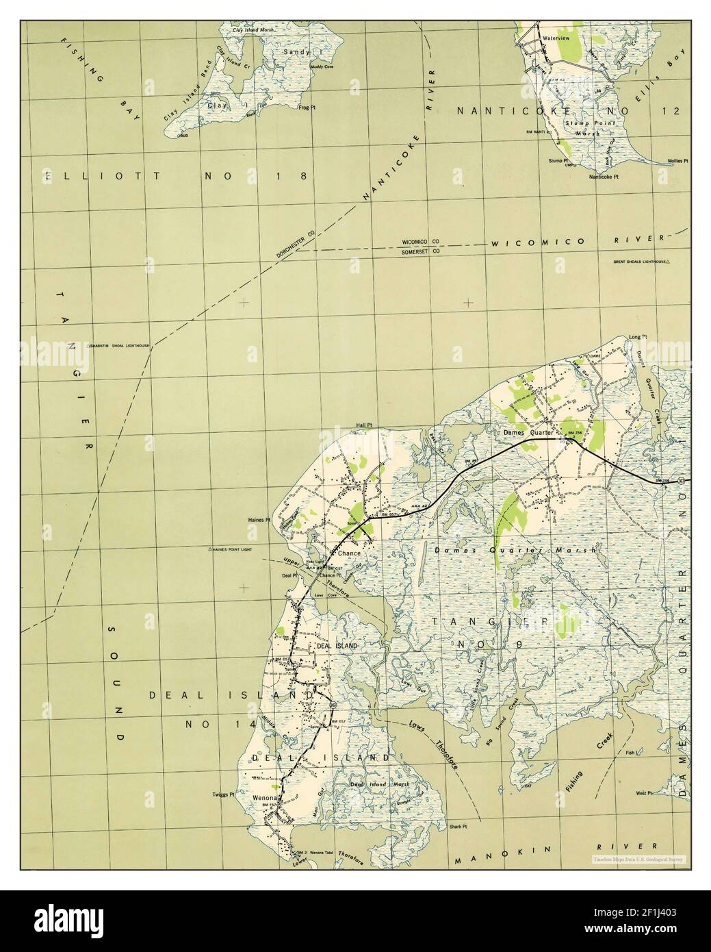Deal Island, Maryland, map 1943, 1:31680, United States of America by ...