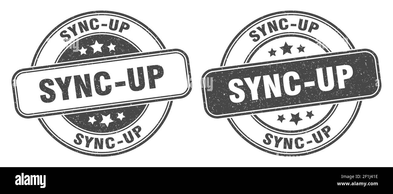 sync-up stamp. sync-up sign. round grunge label Stock Vector Image ...