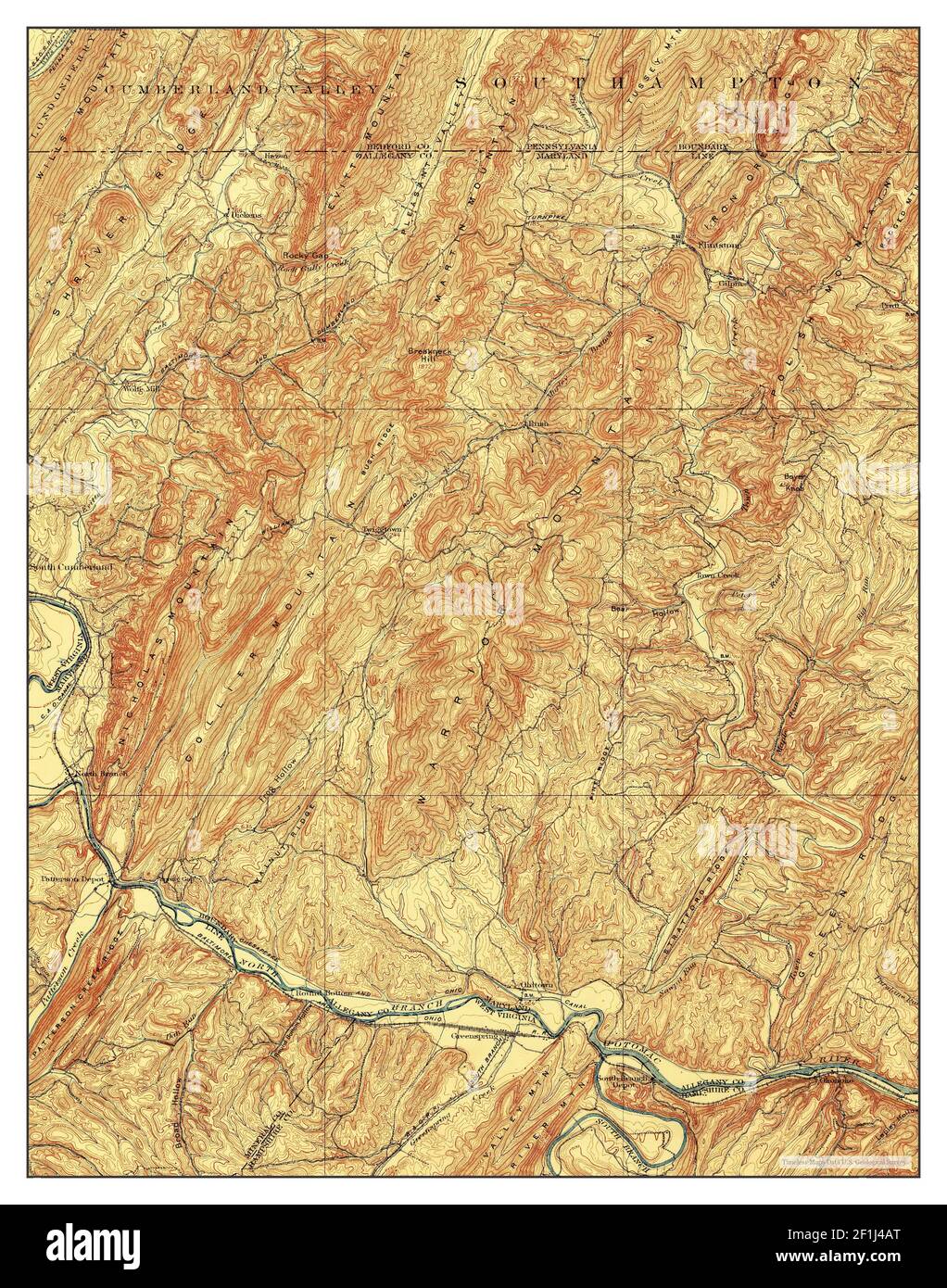 Flintstone, Maryland, map 1900, 1:62500, United States of America by ...