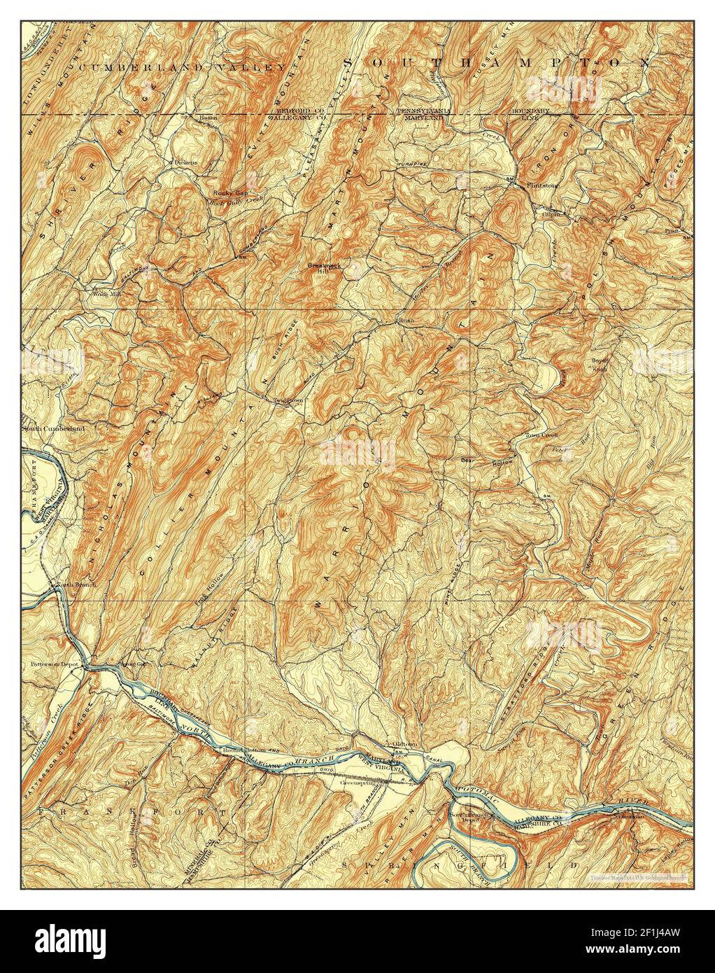 Flintstone, Maryland, map 1900, 1:62500, United States of America by ...