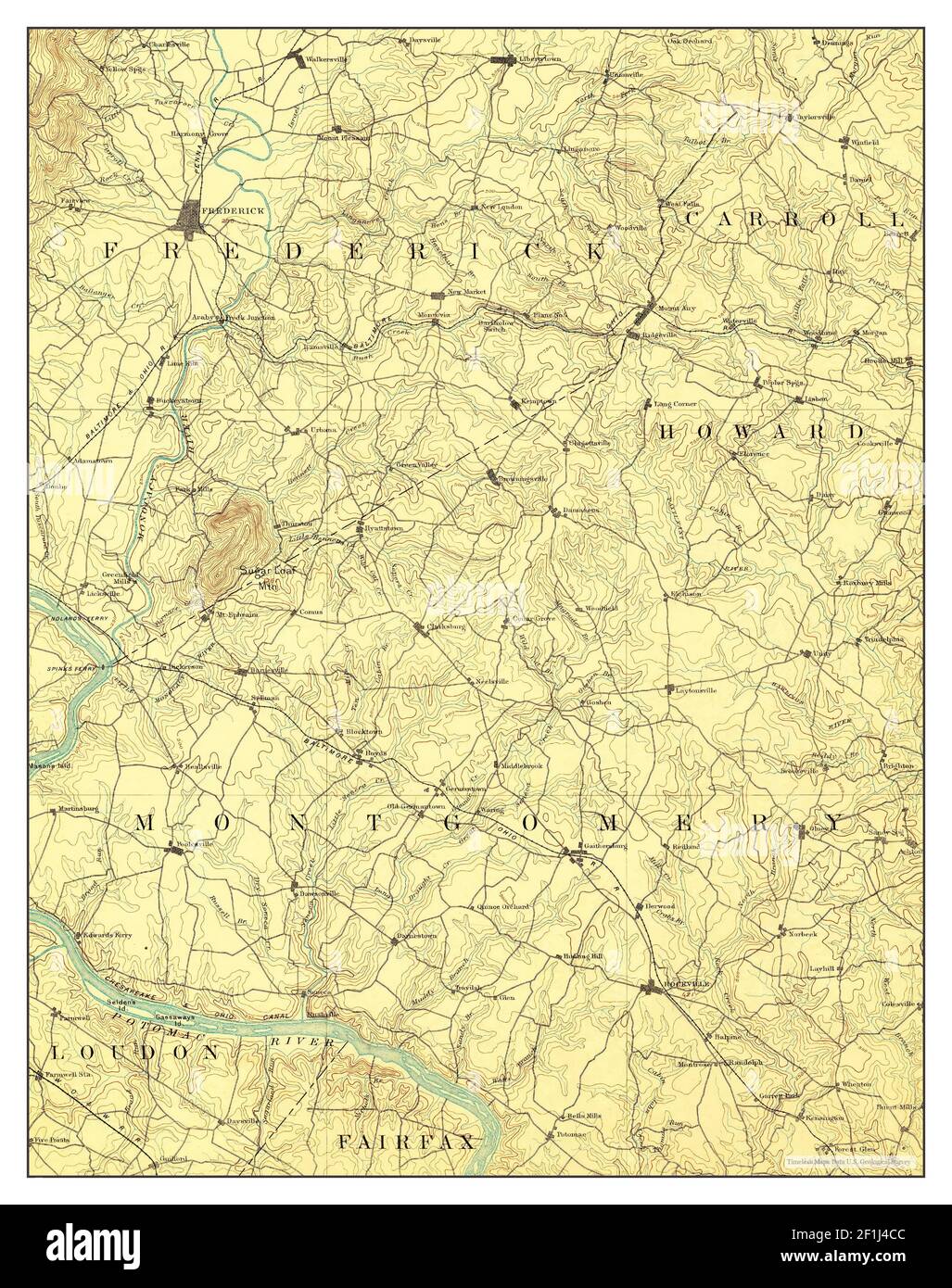 Frederick, Maryland, map 1893, 1:125000, United States of America by ...