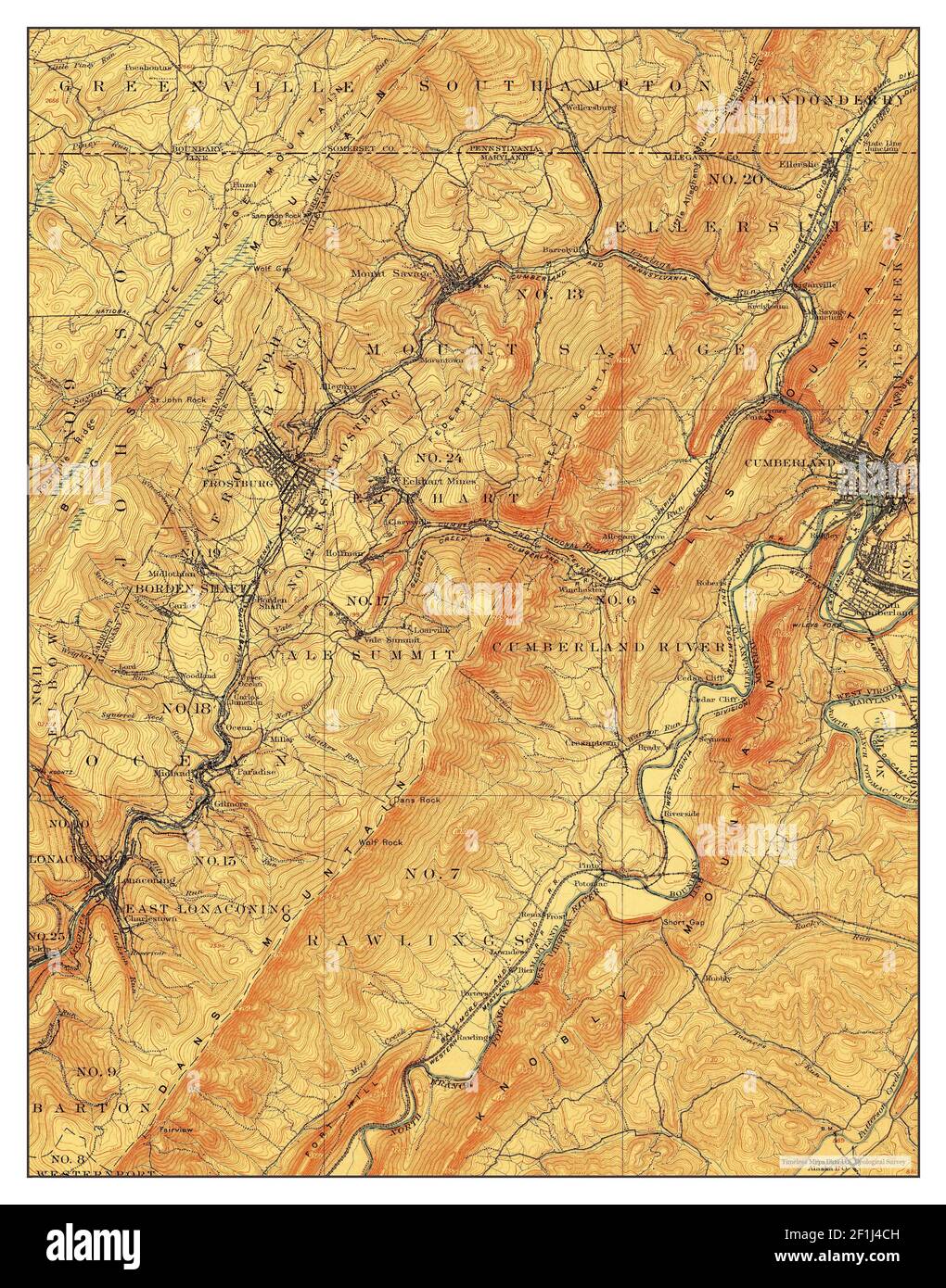 Frostburg, Maryland, map 1908, 1:62500, United States of America by ...