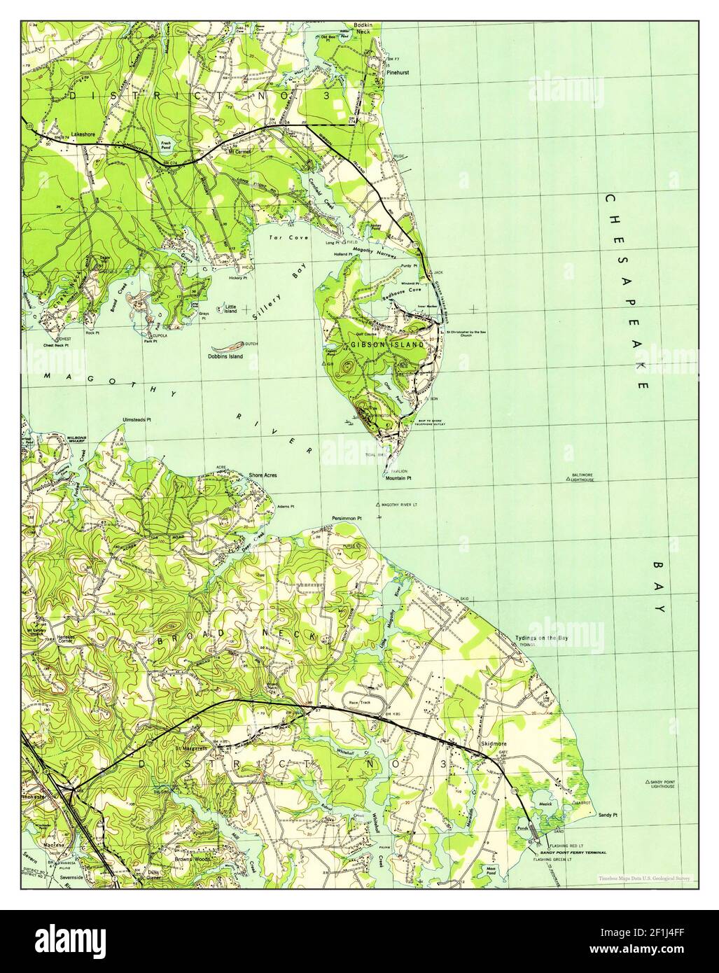 Gibson Island, Maryland, map 1944, 1:31680, United States of America by ...