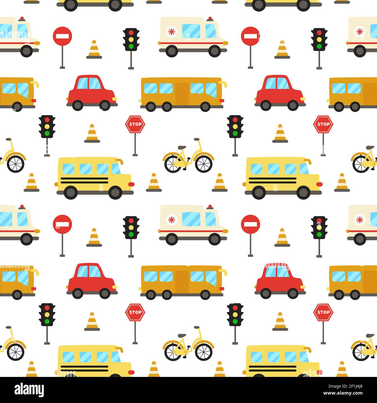 Cute seamless pattern with transportation means Stock Vector Image ...