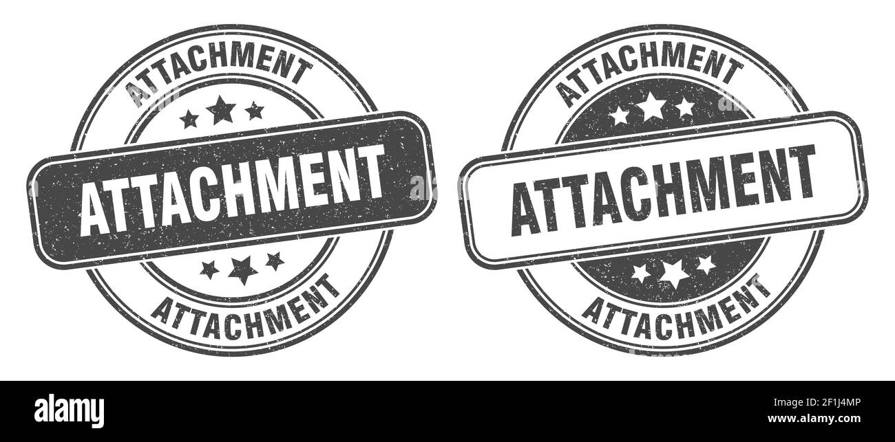 attachment stamp. attachment sign. round grunge label Stock Vector ...
