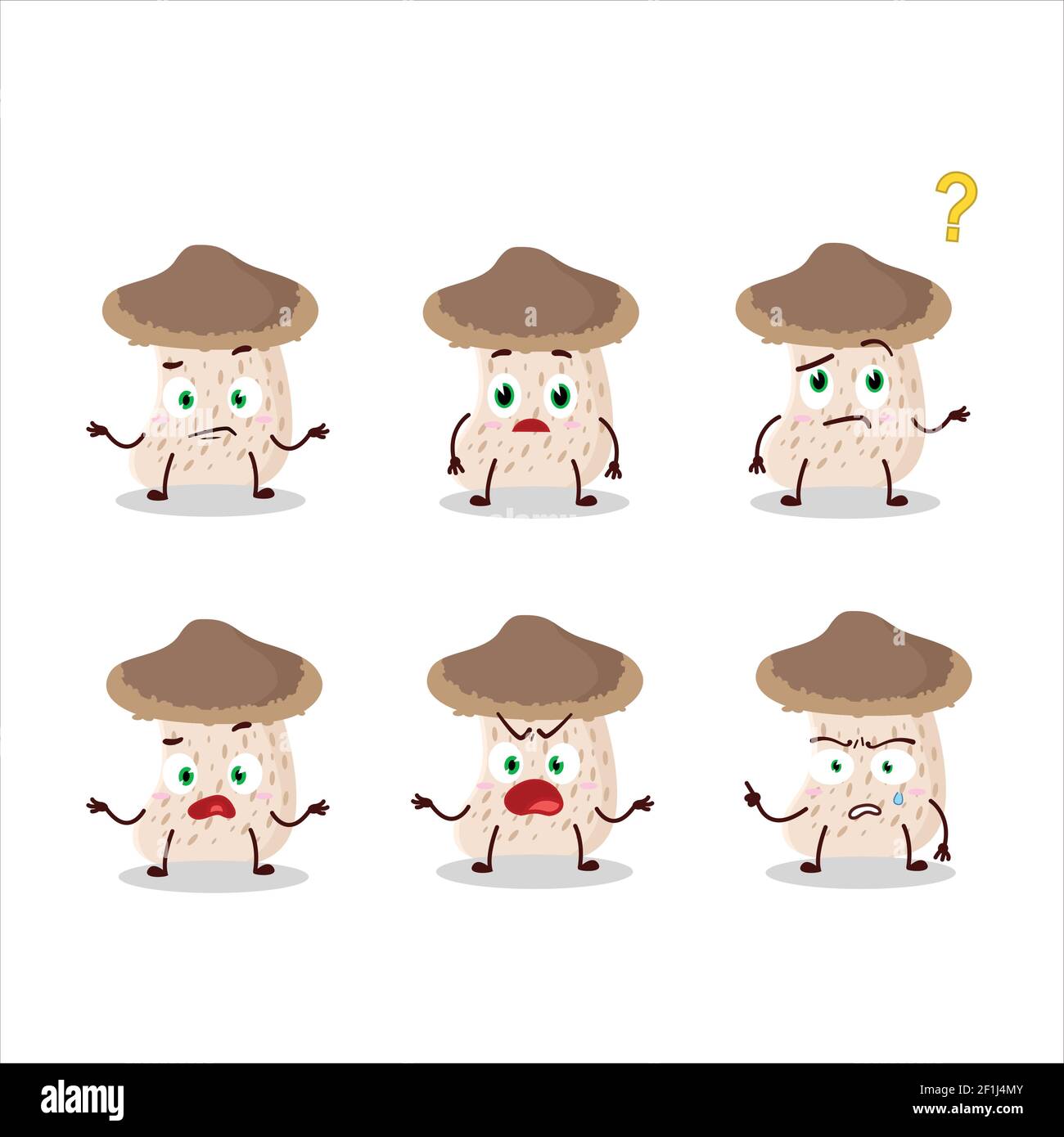 Cartoon character of shiitake mushroom with what expression. Vector ...