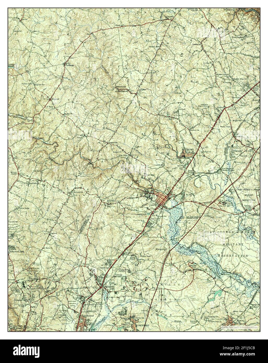 Laurel, Maryland, map 1949, 1:62500, United States of America by ...
