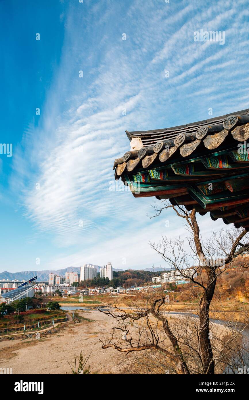 View of Samcheok city from Jukseoru Pavilion in Samcheok, Korea Stock ...