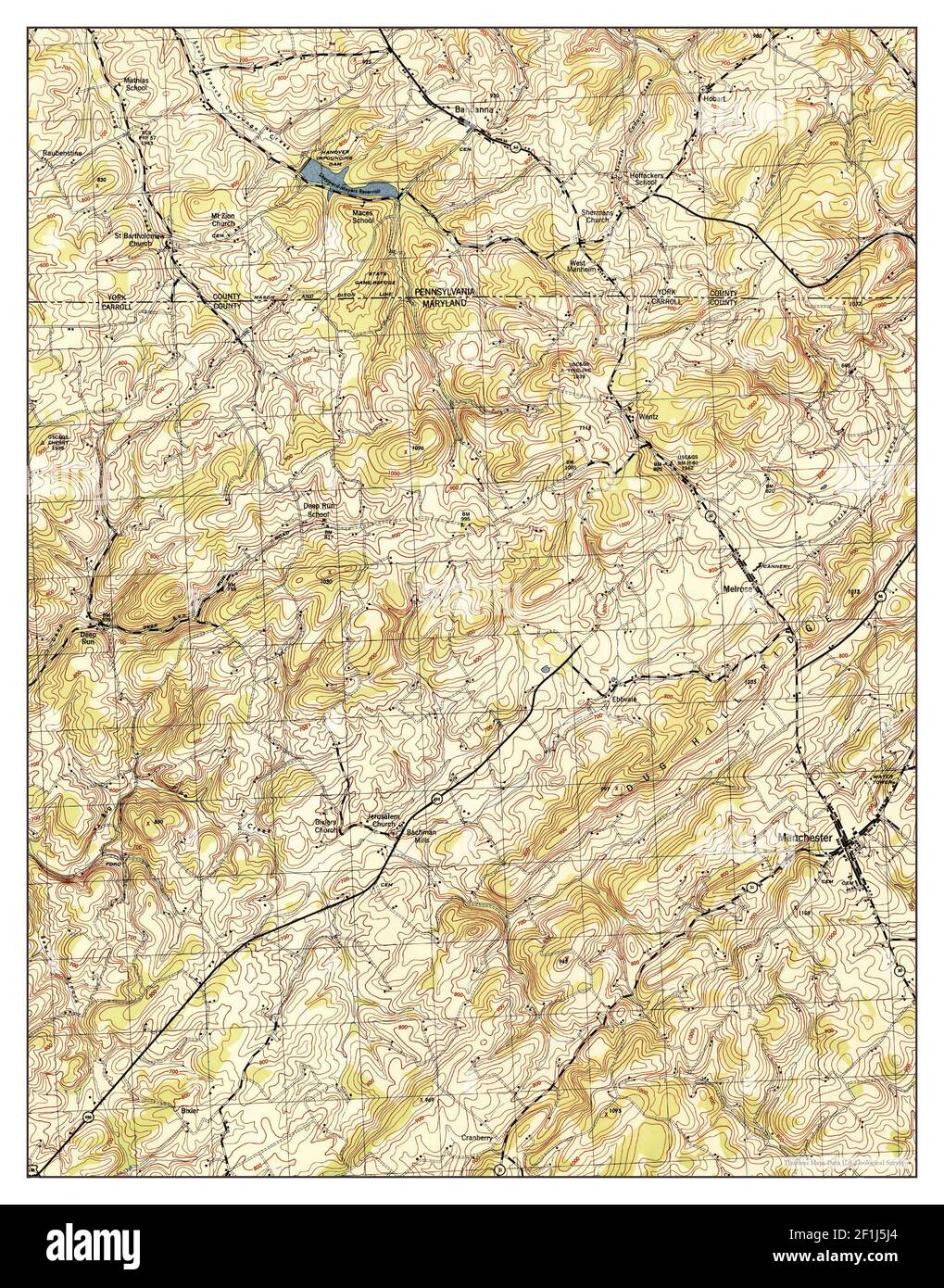 Manchester, Maryland, map 1944, 1:31680, United States of America by ...