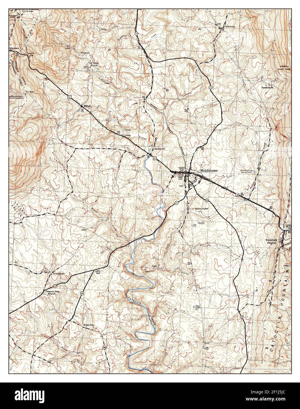 Middletown, Maryland, map 1944, 1:31680, United States of America by ...