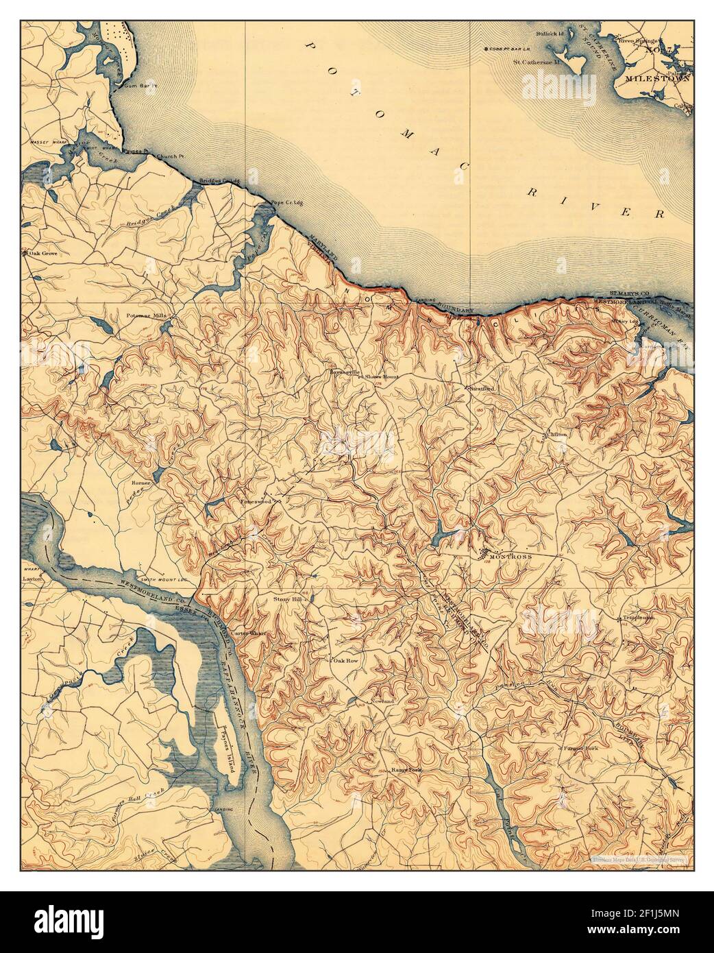 Montross, Maryland, map 1892, 1:62500, United States of America by ...