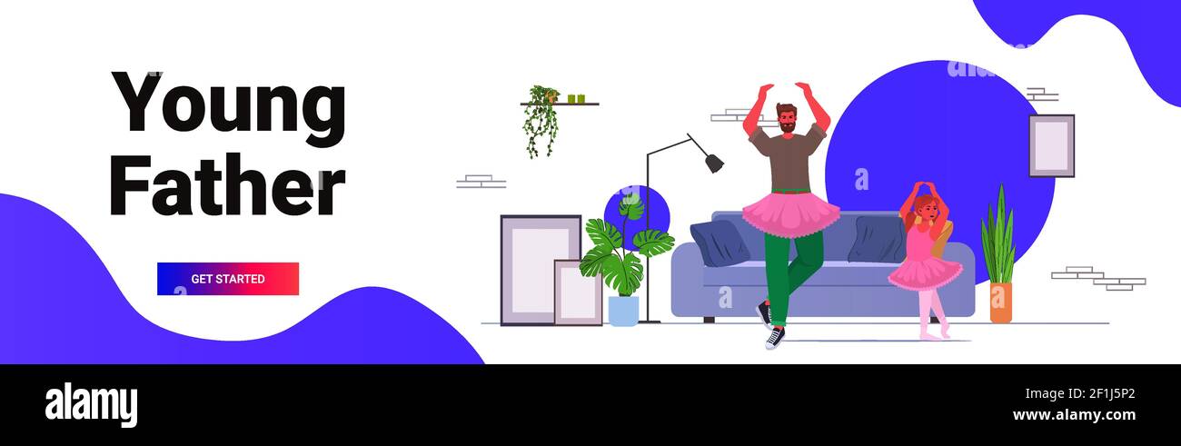 father and daughter in pink skirts dancing like ballerinas ballet ...