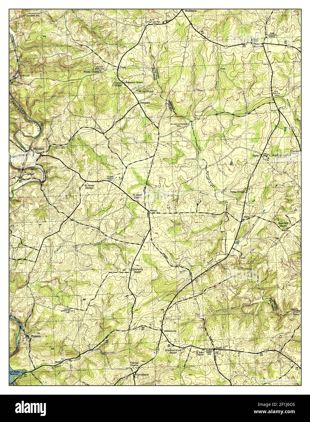 Phoenix, Maryland, map 1944, 1:31680, United States of America by ...