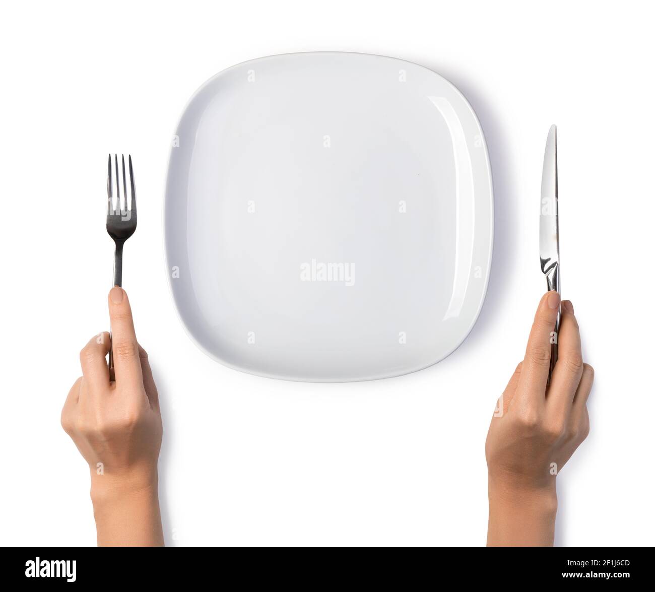 Female knife fork hands hi-res stock photography and images - Alamy