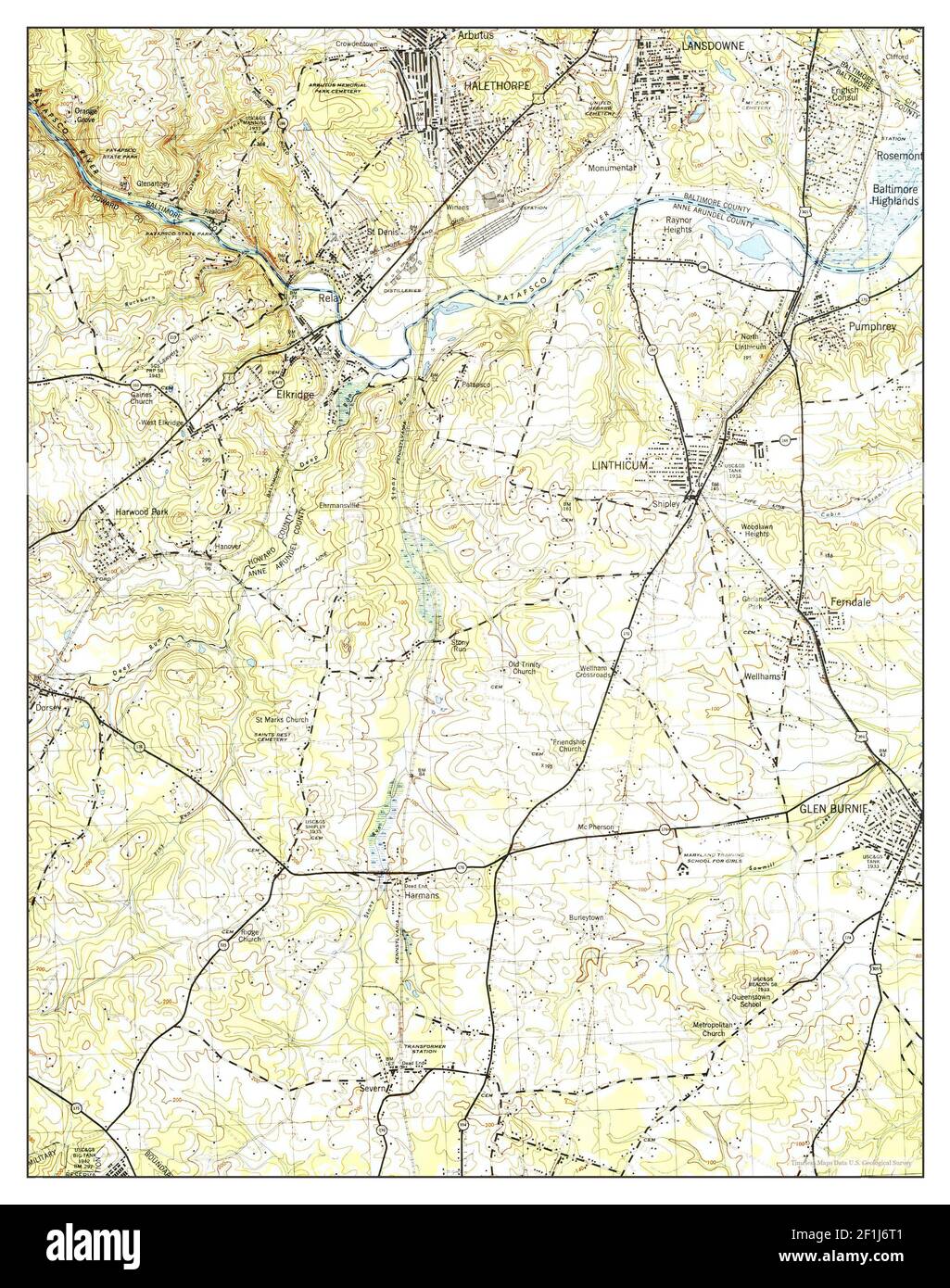 Relay, Maryland, map 1944, 1:31680, United States of America by ...
