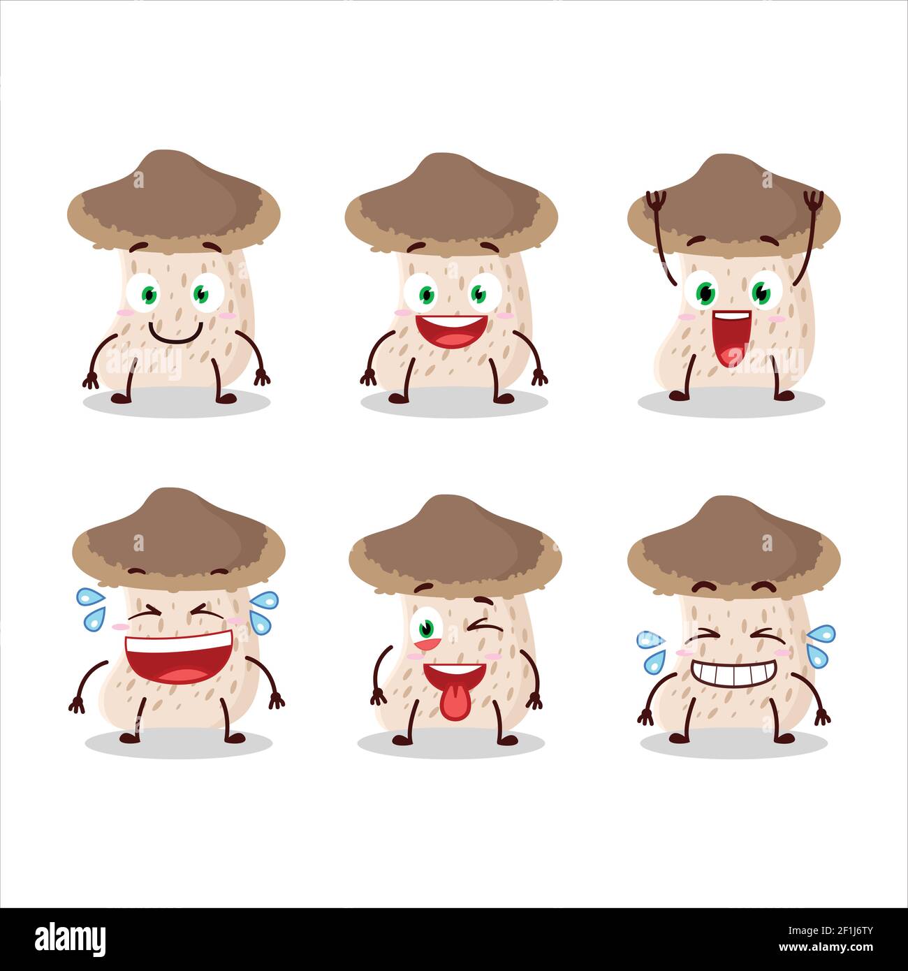 Cartoon character of shiitake mushroom with smile expression. Vector ...