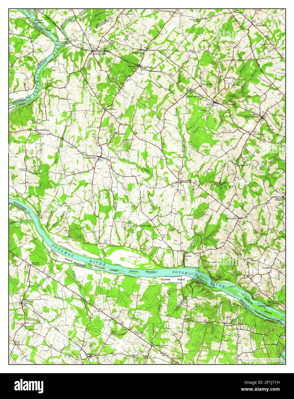 Seneca, Maryland, map 1944, 1:62500, United States of America by ...