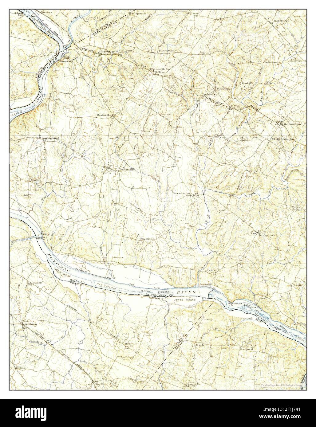 Seneca, Maryland, map 1908, 1:62500, United States of America by ...