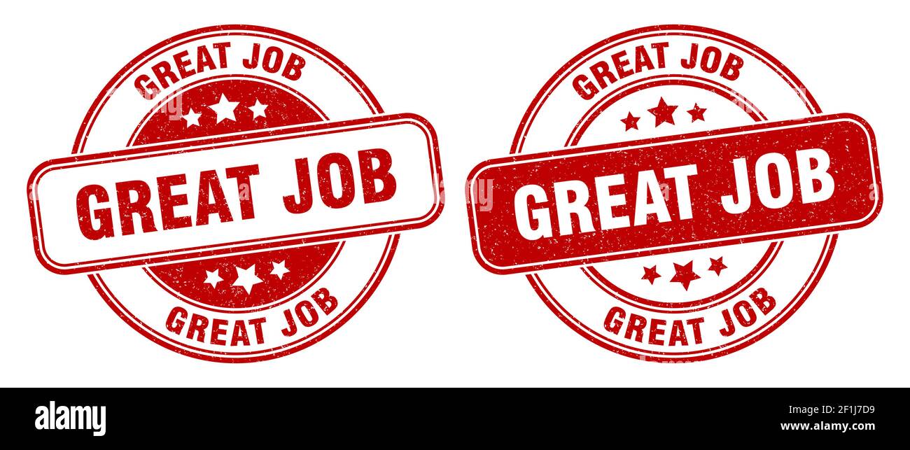 great job stamp. great job sign. round grunge label Stock Vector Image ...