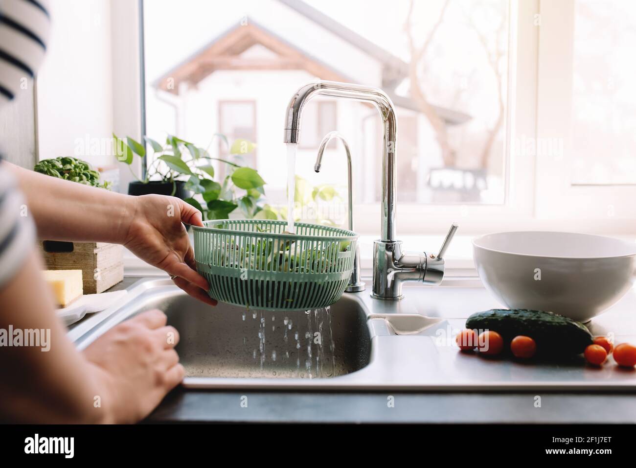 Wash vegetables female hands hi-res stock photography and images - Alamy