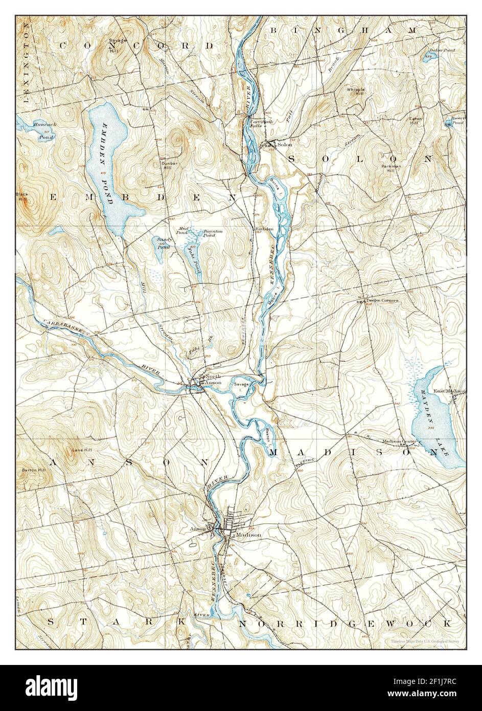 Anson, Maine, map 1904, 1:62500, United States of America by Timeless ...