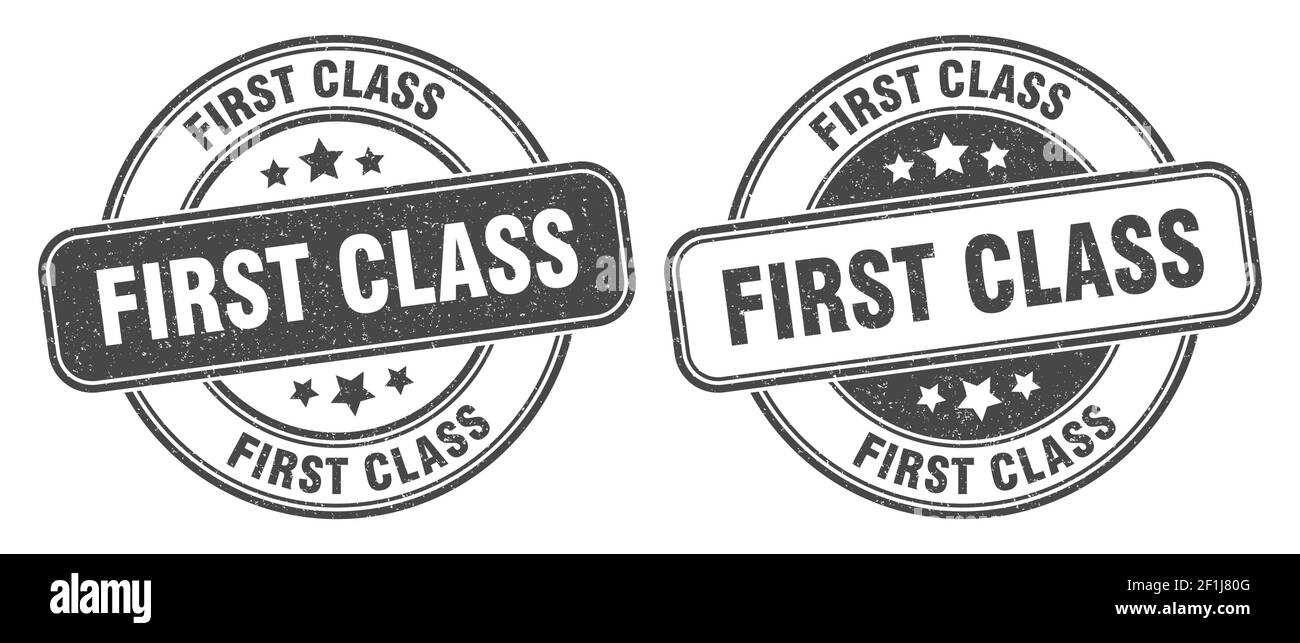 First Class Stamp First Class Sign Round Grunge Label Stock Vector Image And Art Alamy