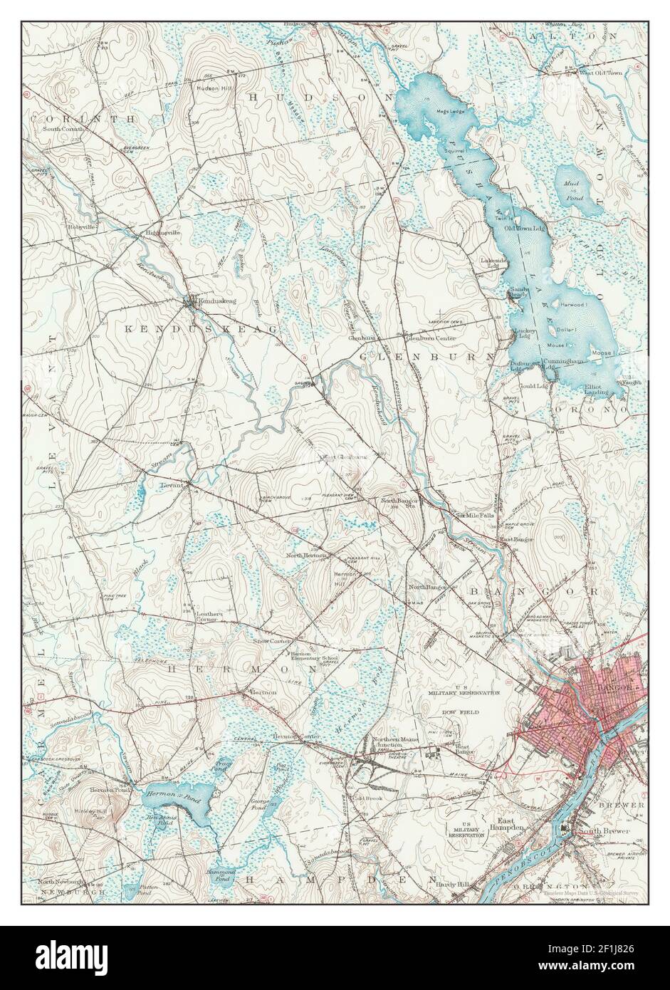 Vintage map of bangor maine hi-res stock photography and images - Alamy