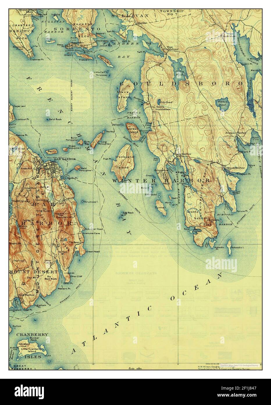 Bar Harbor, Maine, map 1904, 1:62500, United States of America by ...