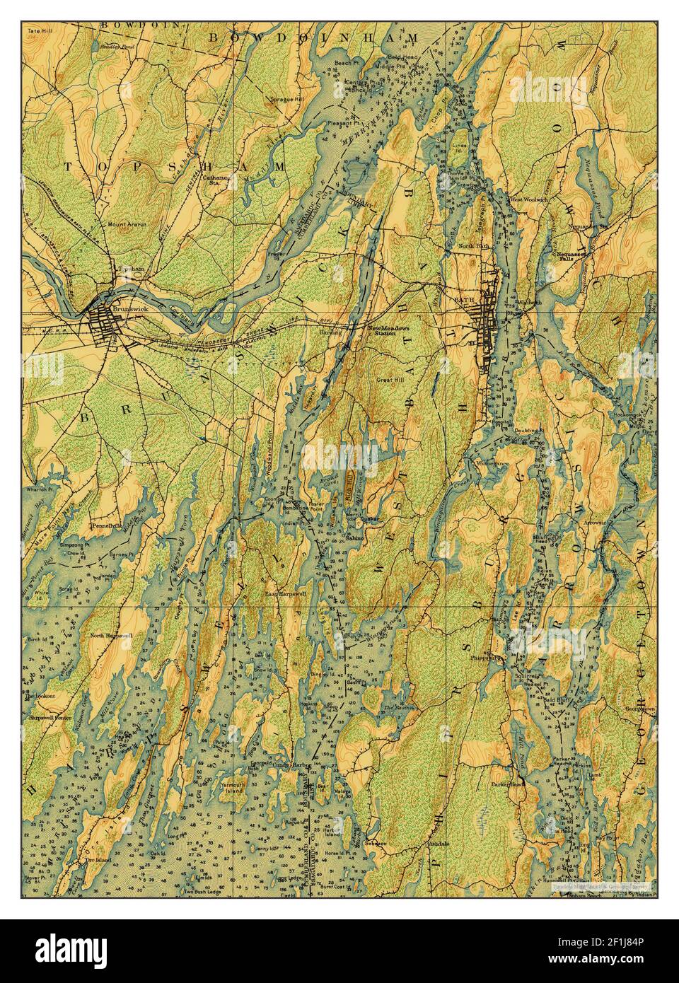 Map of bath maine hi-res stock photography and images - Alamy