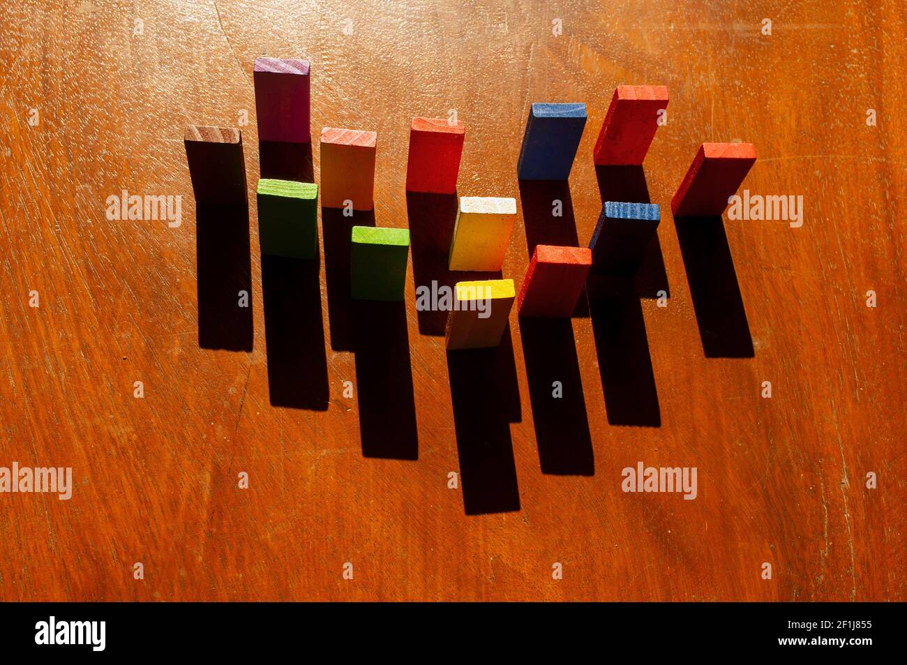 Colorful wooden toys, educational logic toys for kids with its shadows ...