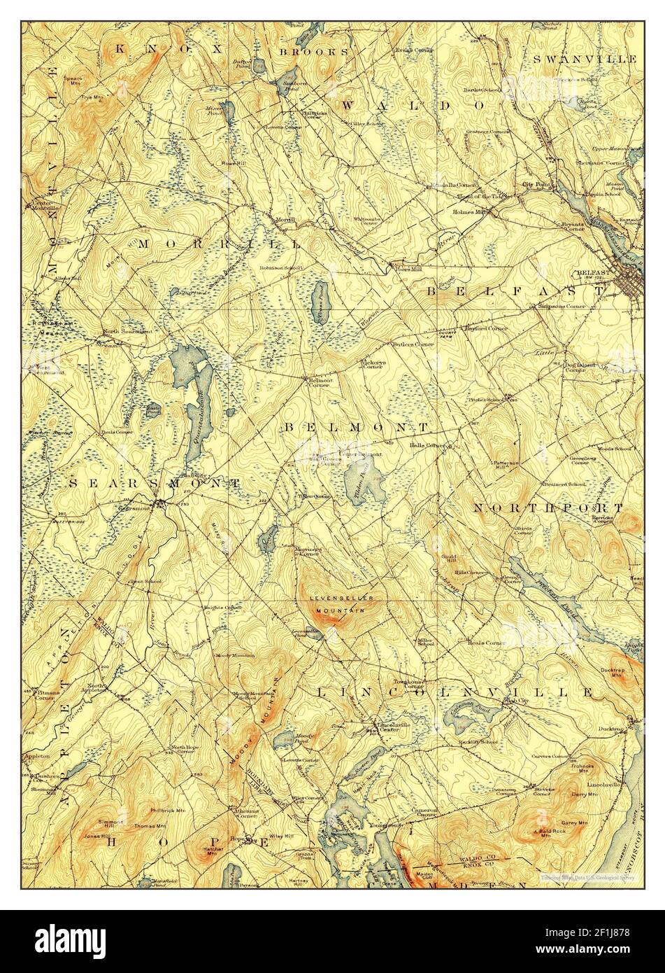 Belfast, Maine, map 1917, 1:62500, United States of America by Timeless ...