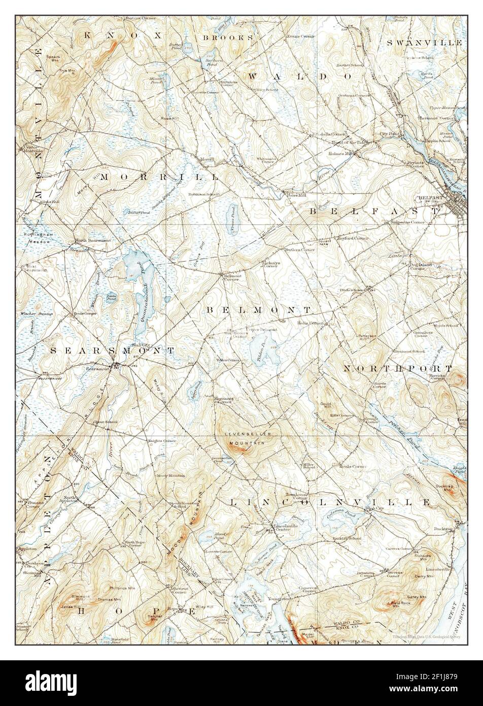Belfast, Maine, map 1917, 1:62500, United States of America by Timeless ...