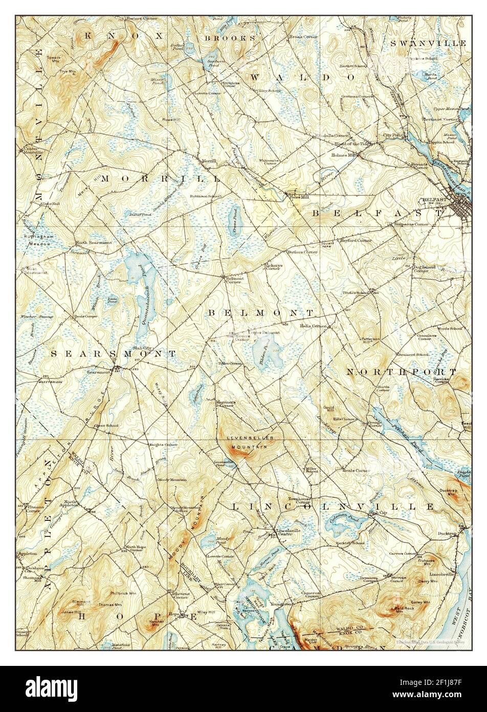 Belfast, Maine, map 1917, 1:62500, United States of America by Timeless ...