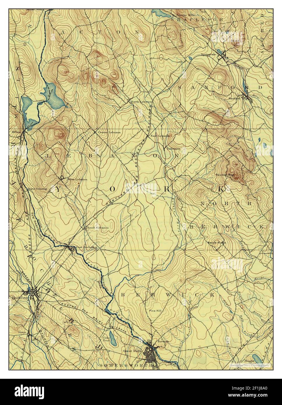 Berwick, Maine, map 1893, 1:62500, United States of America by Timeless ...