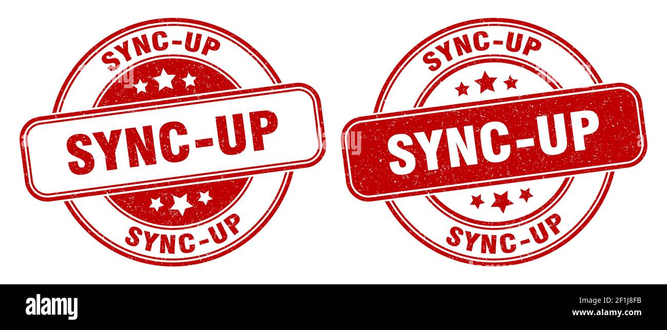 sync-up stamp. sync-up sign. round grunge label Stock Vector Image ...