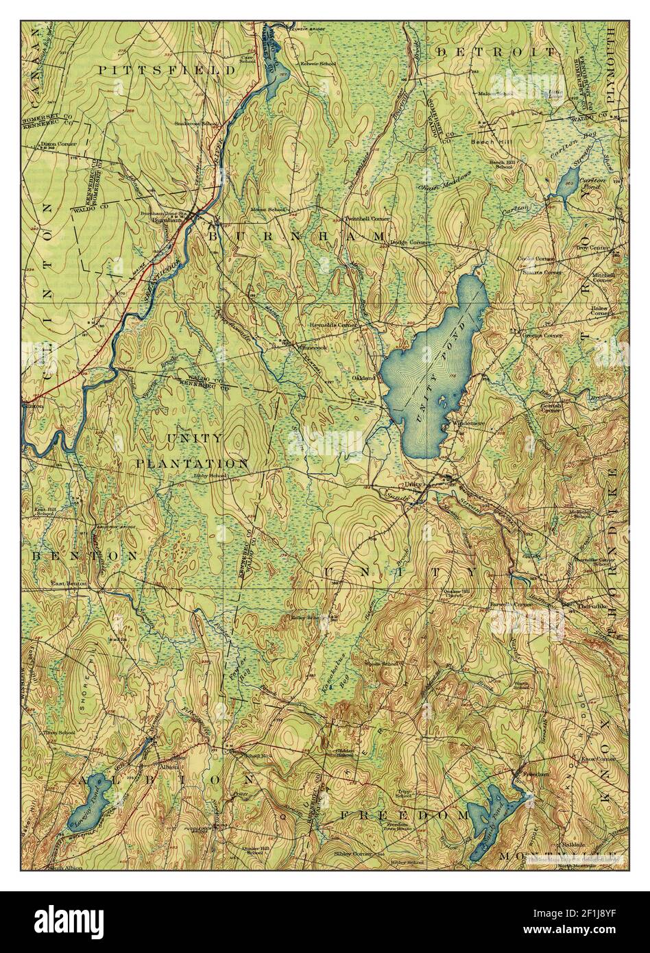 Burnham, Maine, map 1926, 1:62500, United States of America by Timeless ...